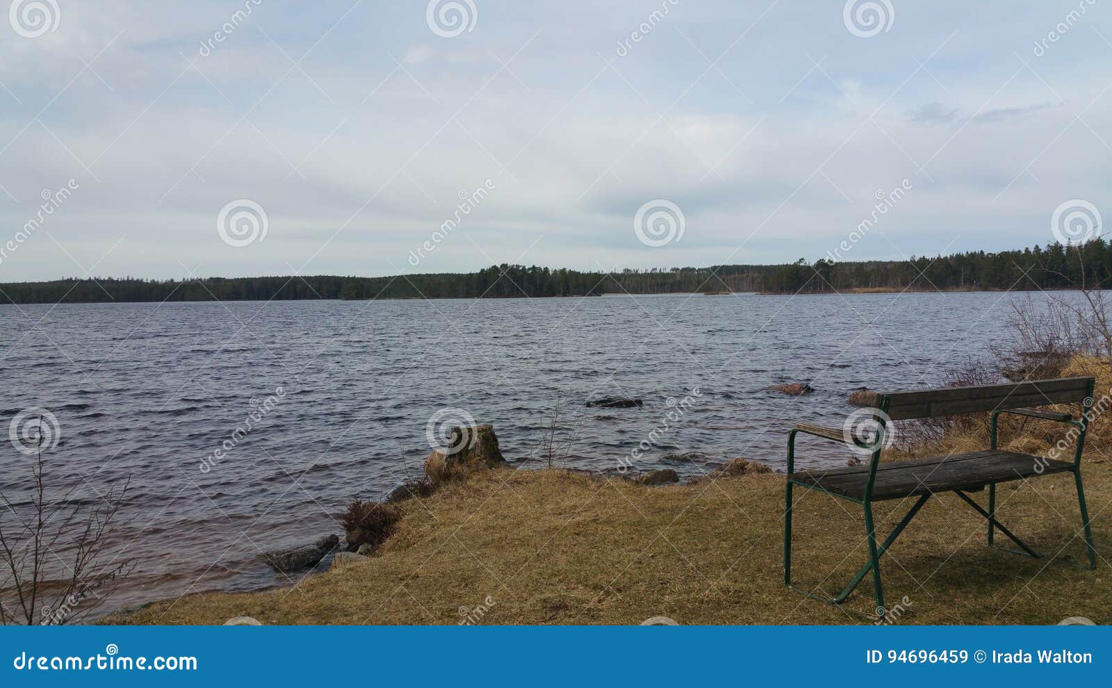 View of the Lake with a Sad Atmosphere Stock Image - Image of landscape ...