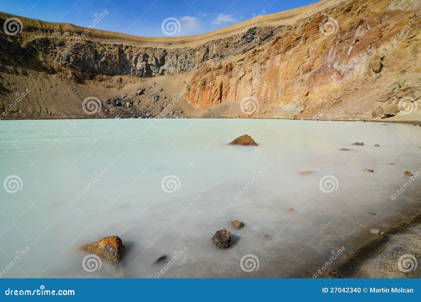 View of the Lake at Viti Crater, Askja, Iceland Stock Photo - Image of ...