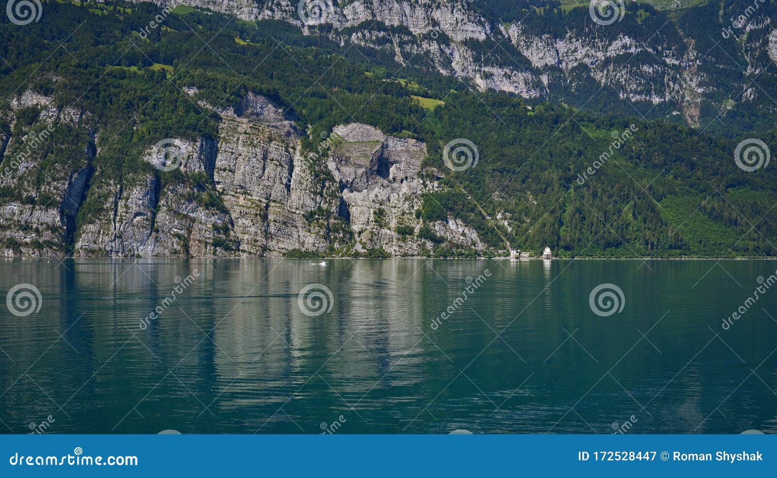 View of Lake Walensee in Switzerland Stock Image - Image of peaks ...