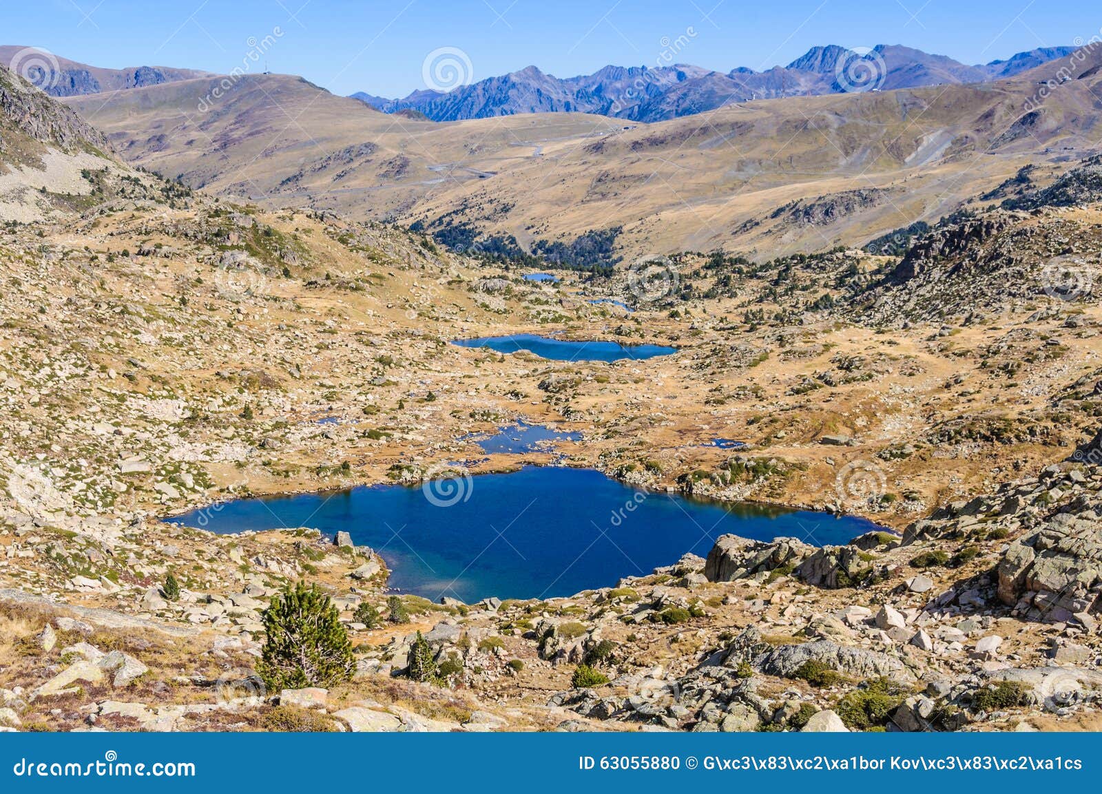 View of the Lakes in the Lake Pessons, Andorra Stock Photo - Image of ...