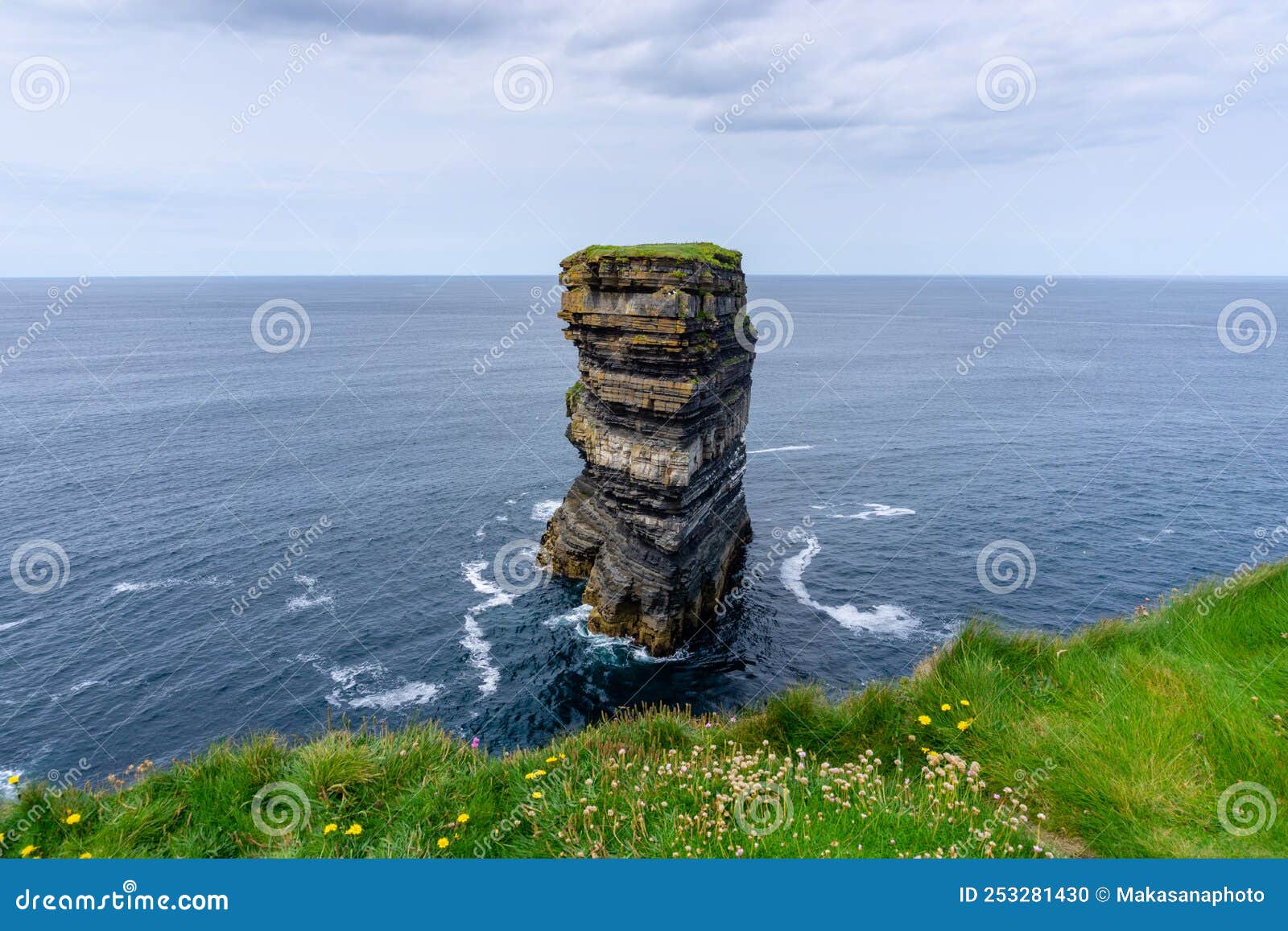 View of the Landmark Sea Stack Downpatrick Head in County Mayo of ...