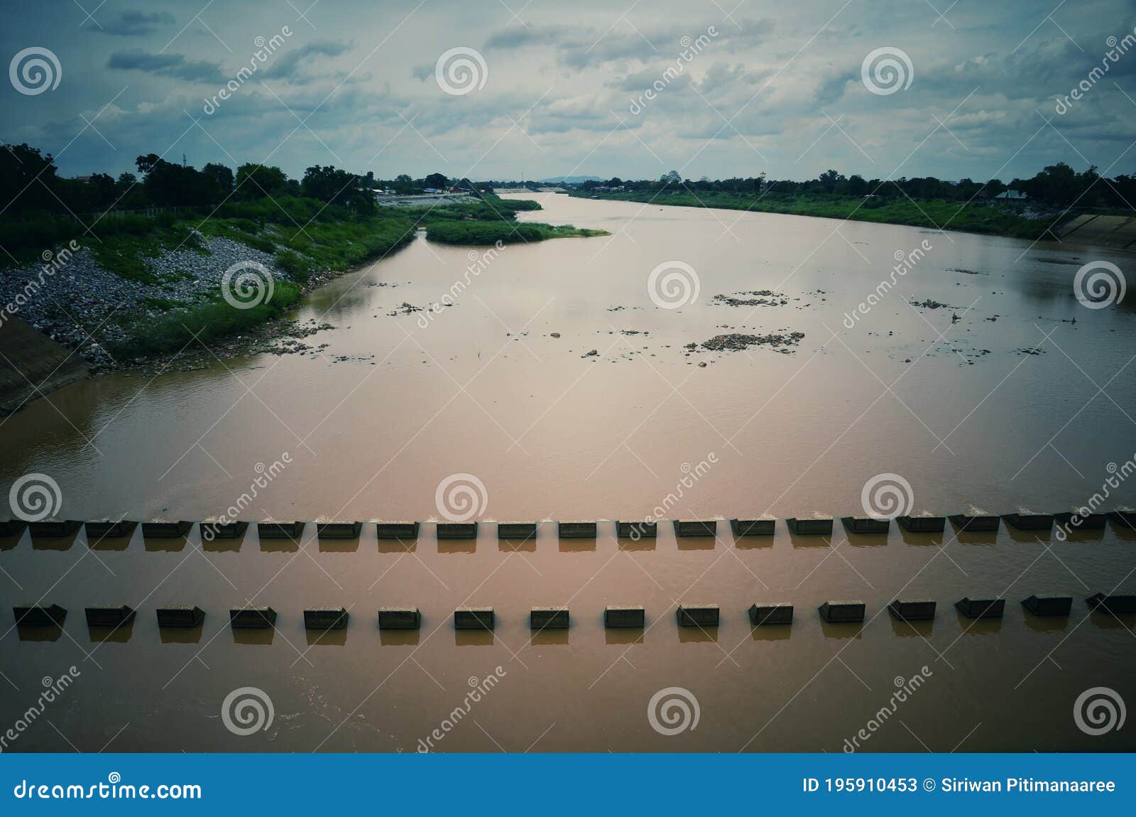 View of Landscape at Chao Phraya Dam , Chainat , Thailand Stock Image ...
