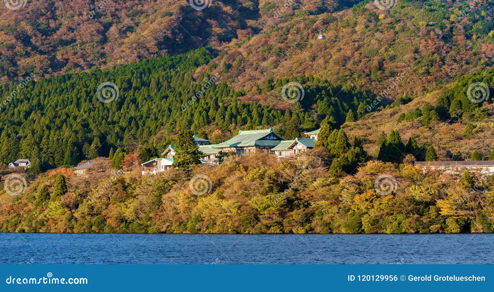 View of the Landscape at Lake Ashi in Hakone, Japan. Copy Space for ...