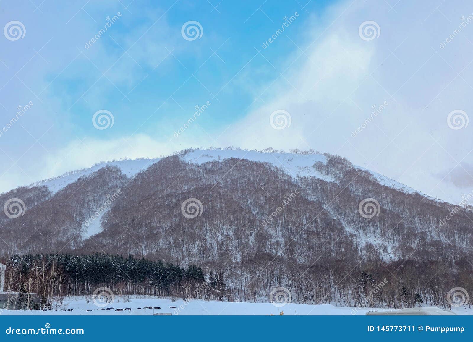 View of Landscape Snow Mountain in Winter at Japan Stock Image - Image ...
