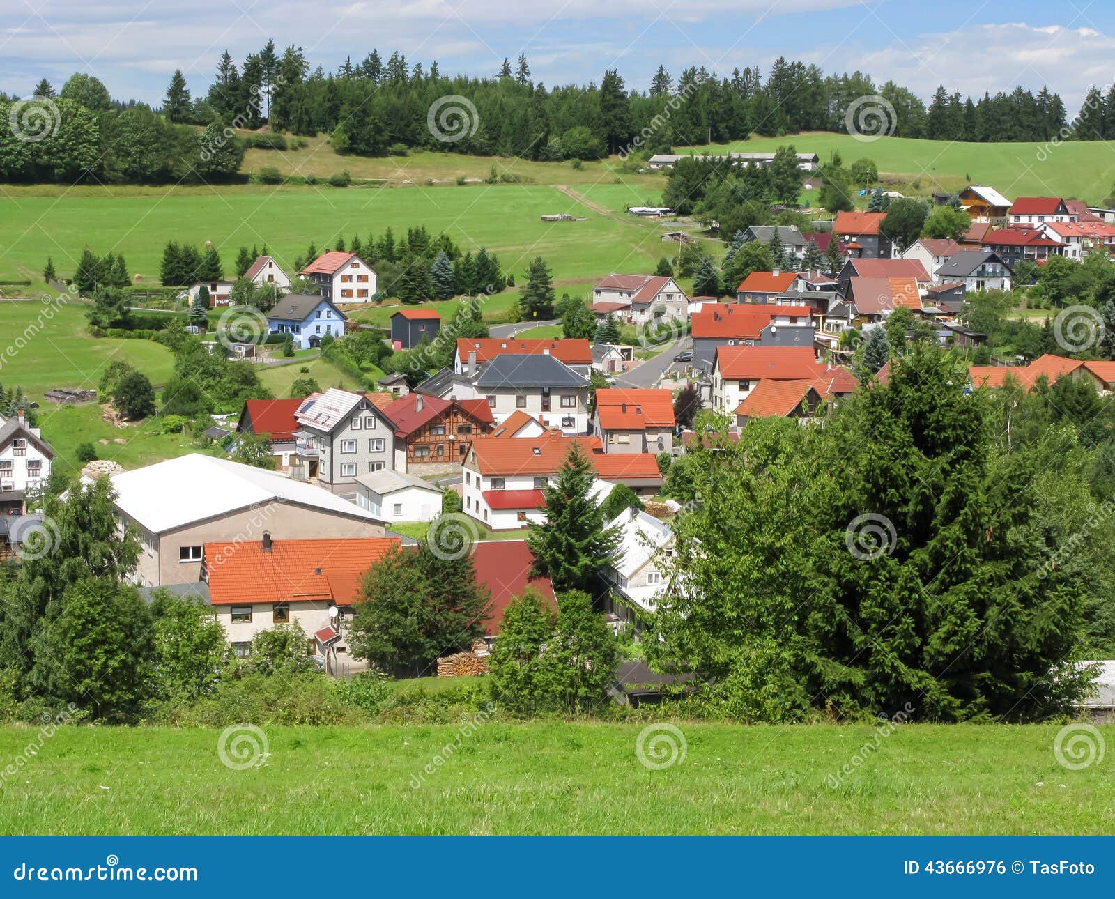 View of Langenbach in Thuringian Forest Nature Park, Germany Stock ...