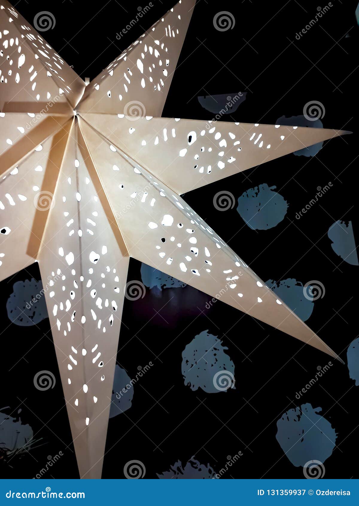 Large Big Star Decorated for Christmas Stock Image - Image of decor ...