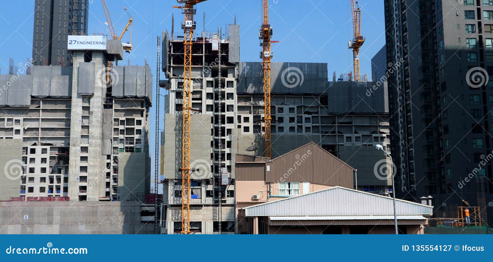 View of a Large Building Complex Under Construction Editorial ...