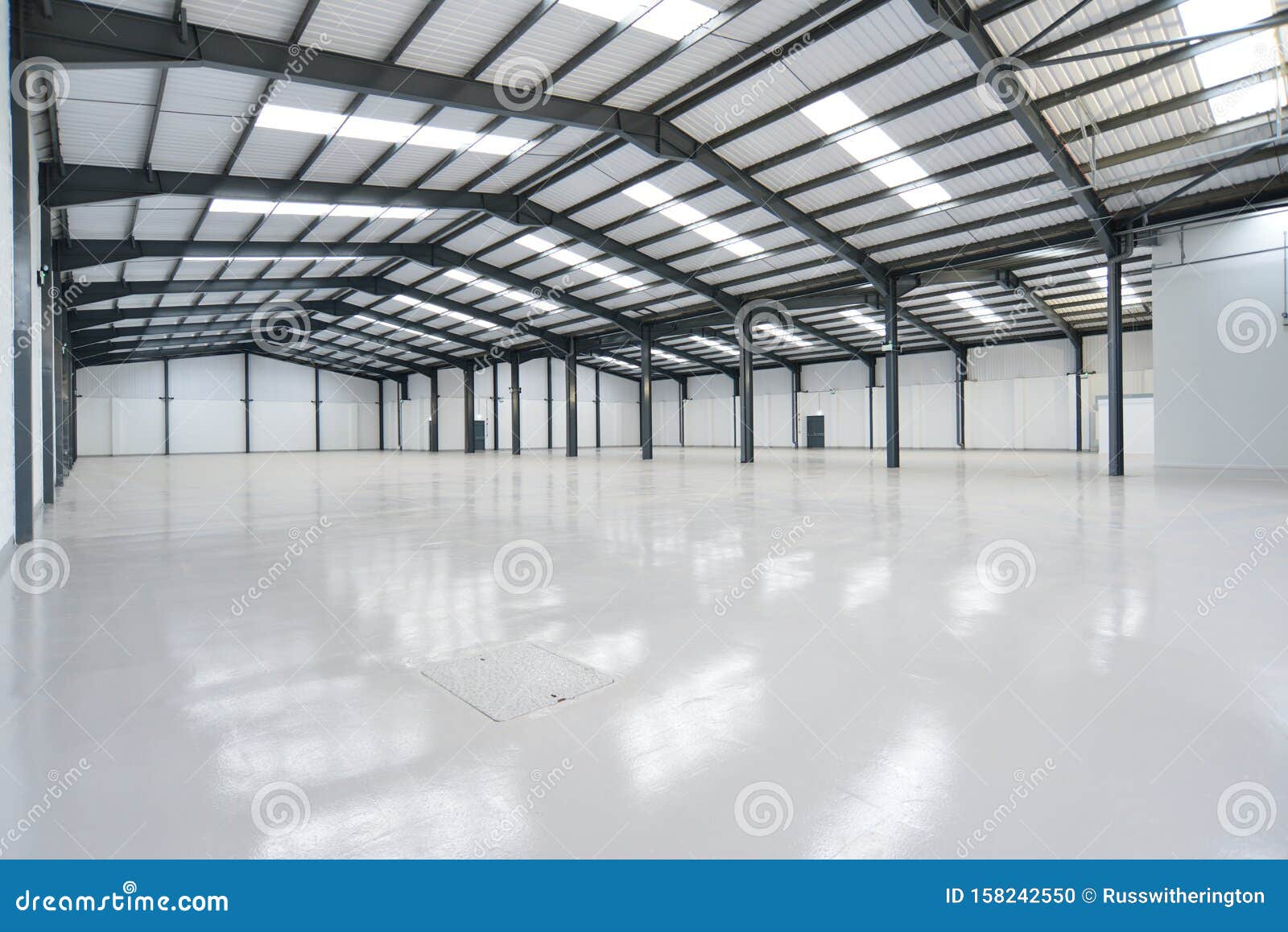 Empty warehouse stock photo. Image of large, inside - 158242550