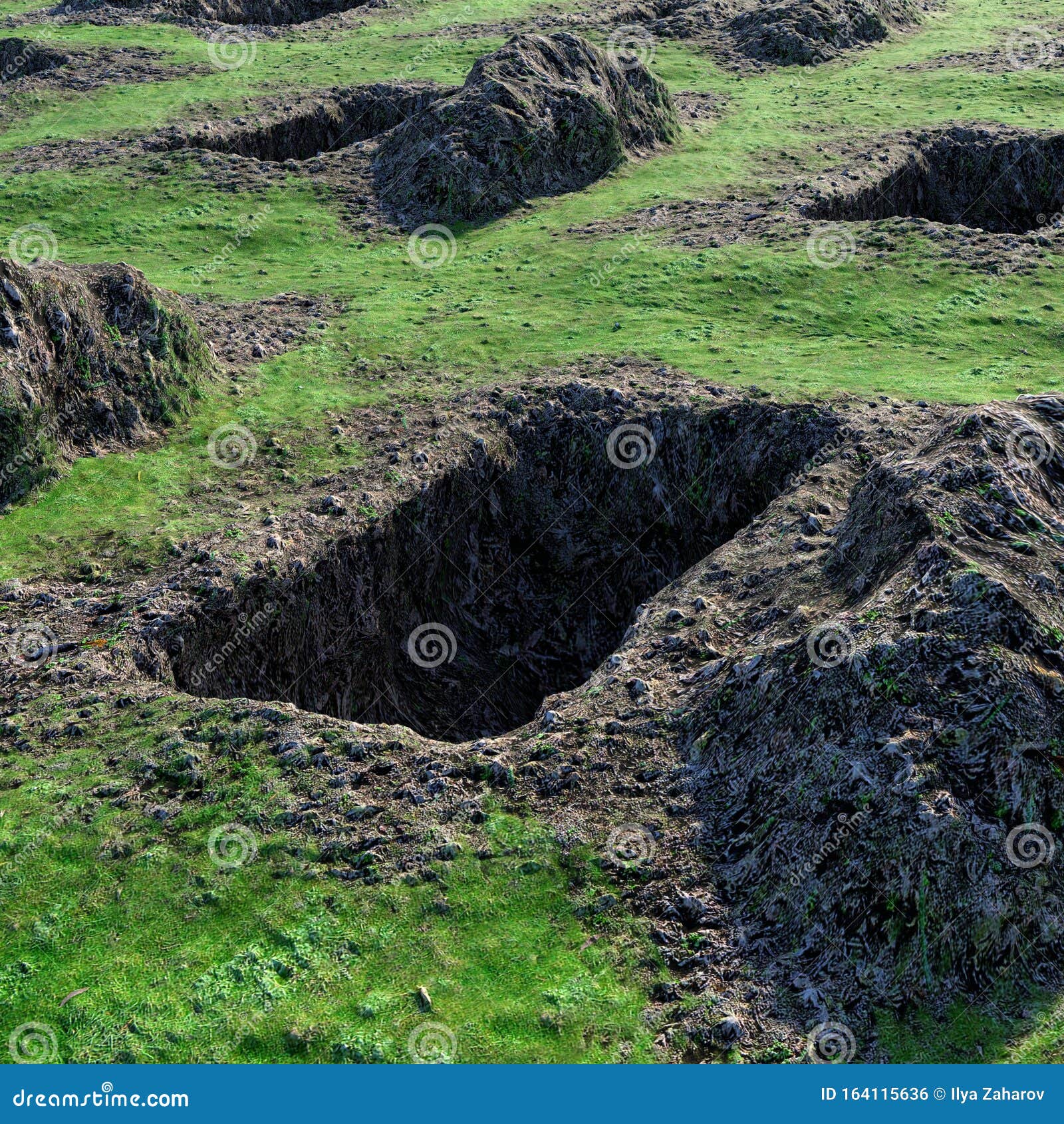 View of a Large Field with Dug and Empty Graves Stock Photo - Image of ...