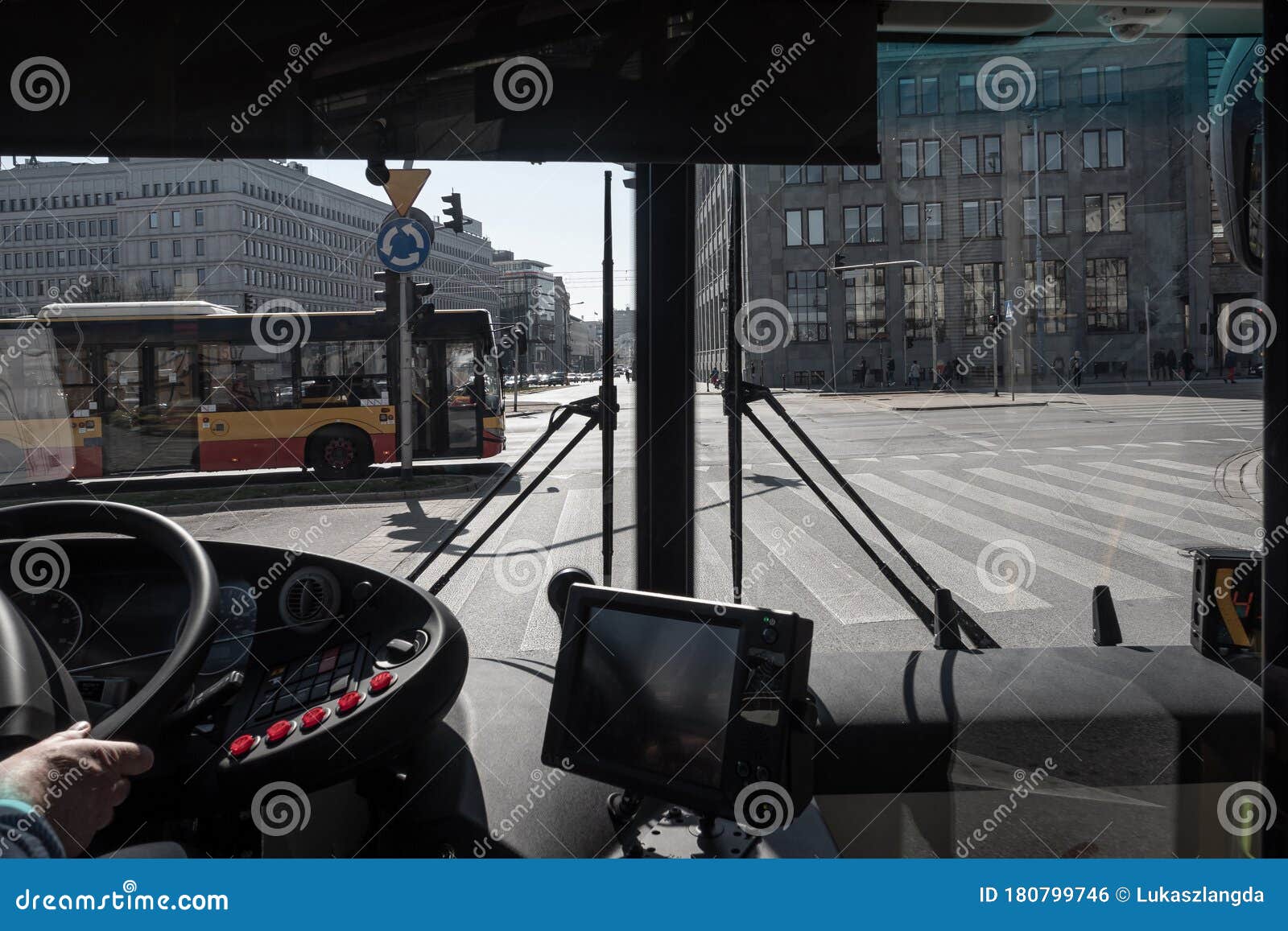 Street View Through The Windshield Of The Bus Editorial Photo - Image ...