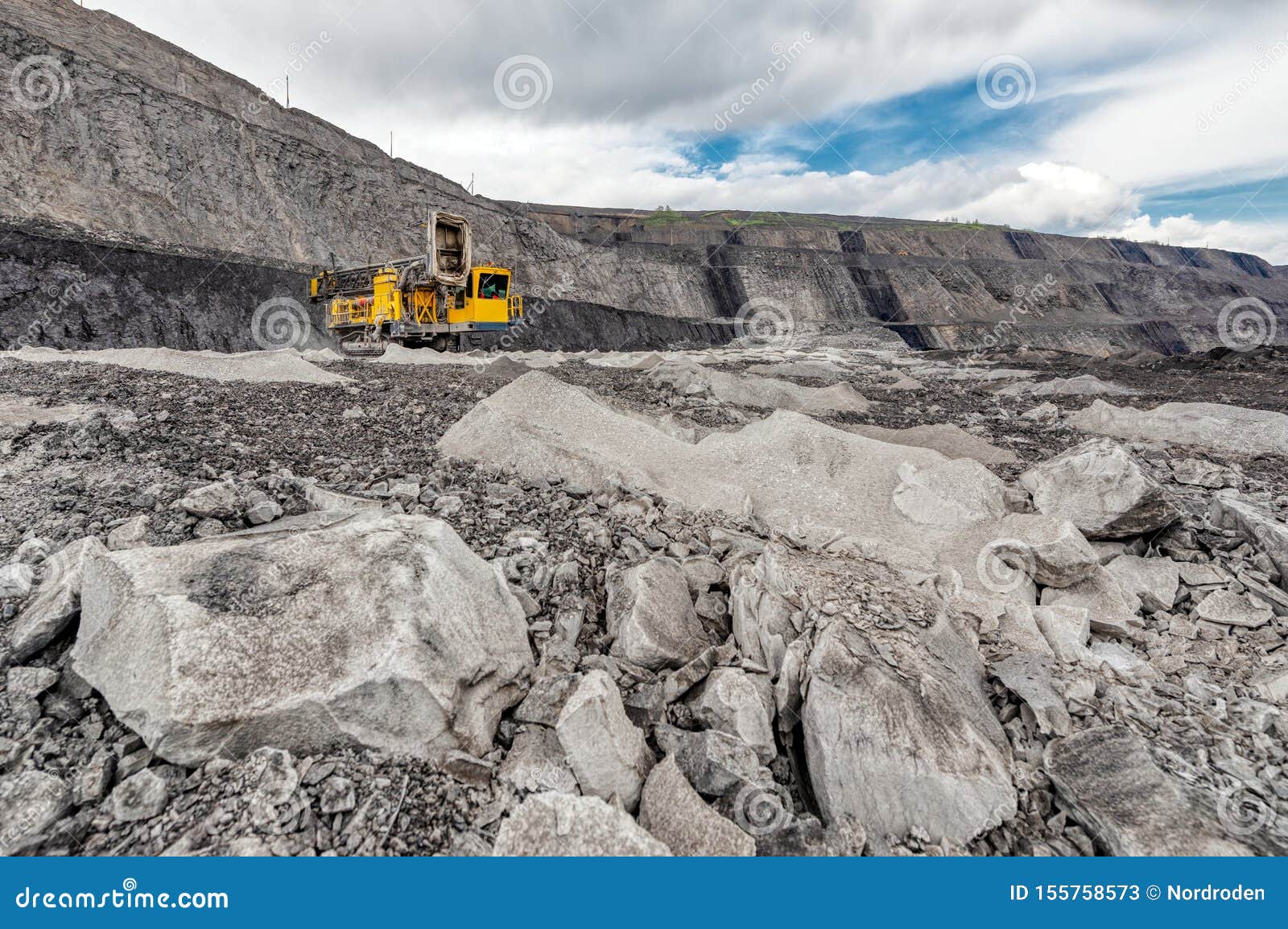 View of a Large Quarry for the Extraction of Limestone and Coal. Stock ...