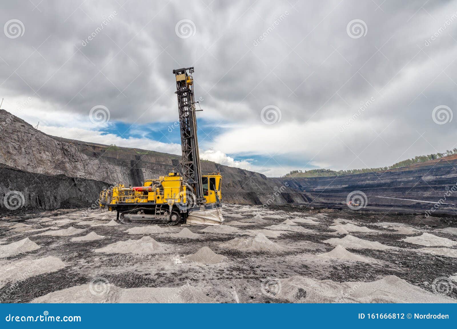 View of a Large Quarry for the Extraction of Limestone and Coal. Stock ...