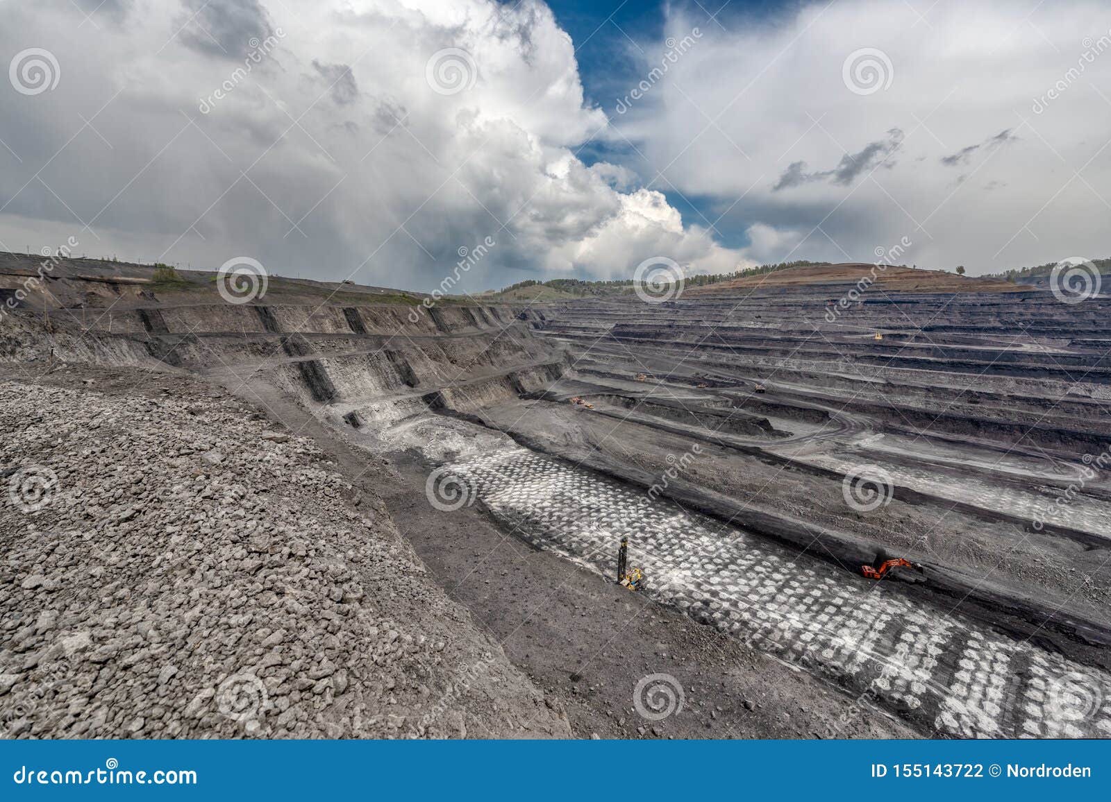View of a Large Quarry for the Extraction of Limestone and Coal. Stock ...