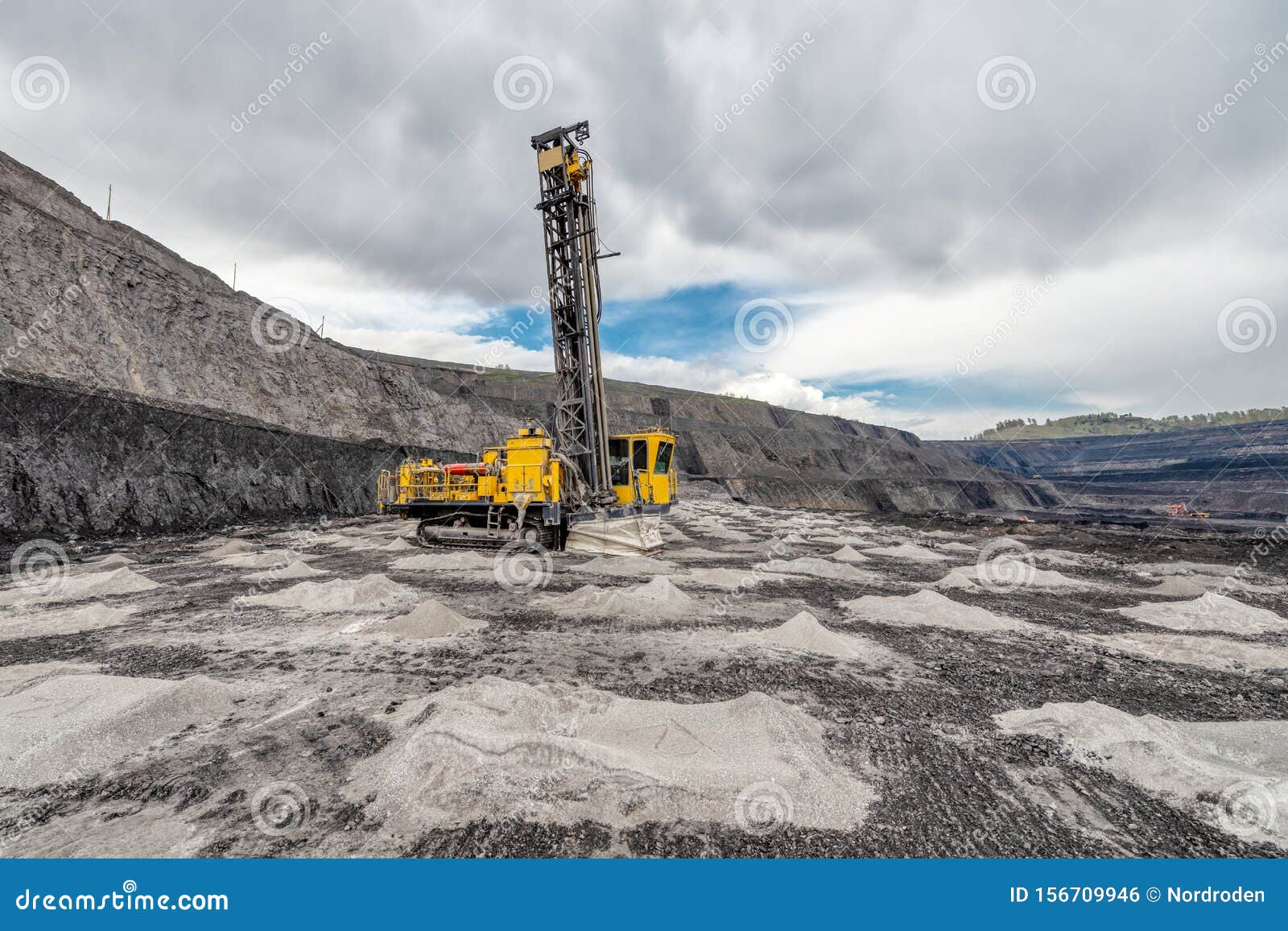 View of a Large Quarry for the Extraction of Limestone and Coal. Stock ...