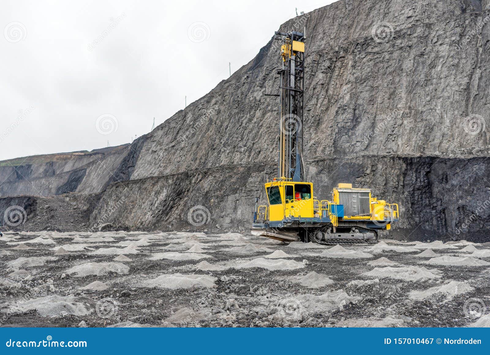 View of a Large Quarry for the Extraction of Limestone and Coal. Stock ...