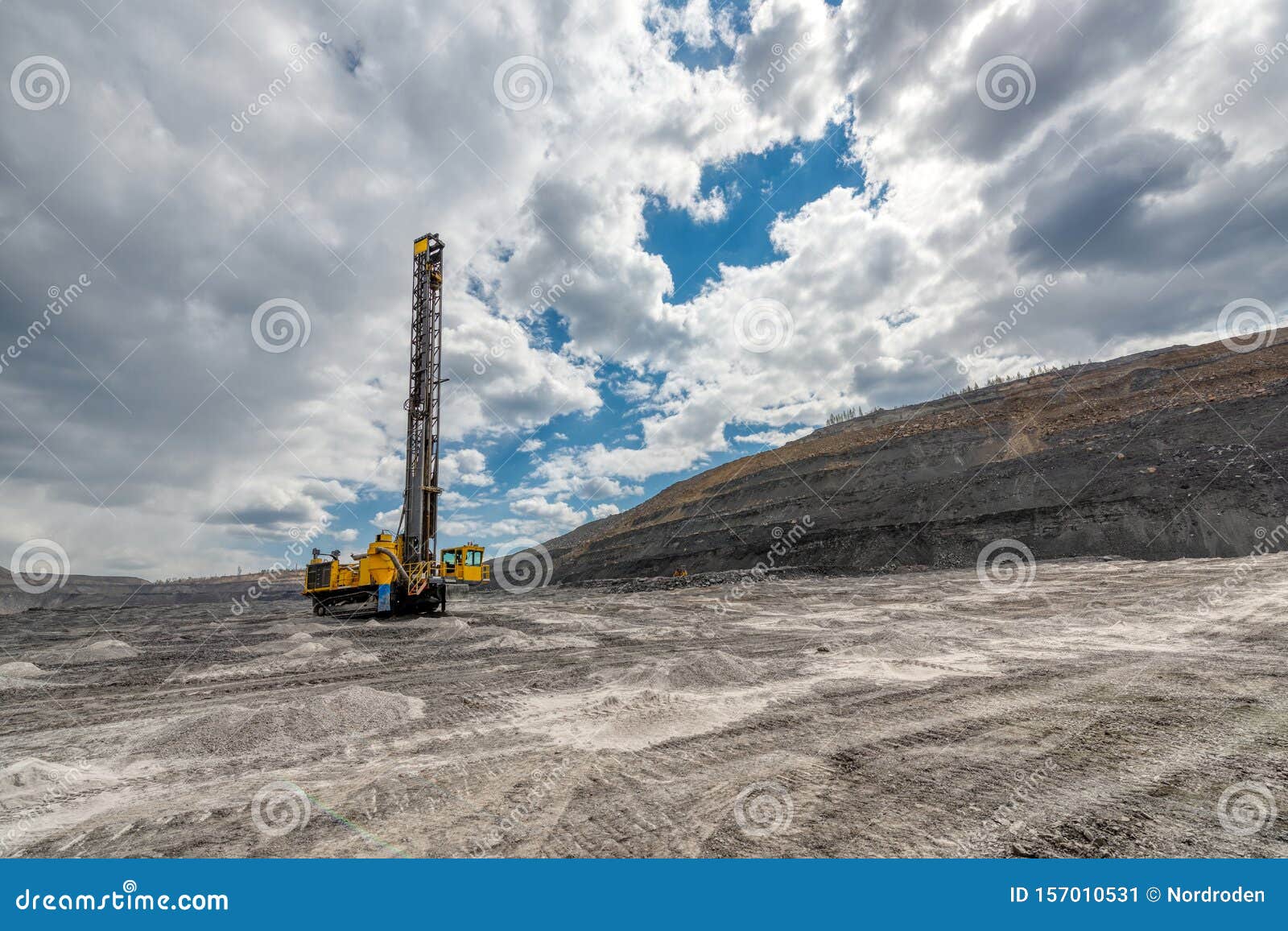 View of a Large Quarry for the Extraction of Limestone and Coal. Stock ...
