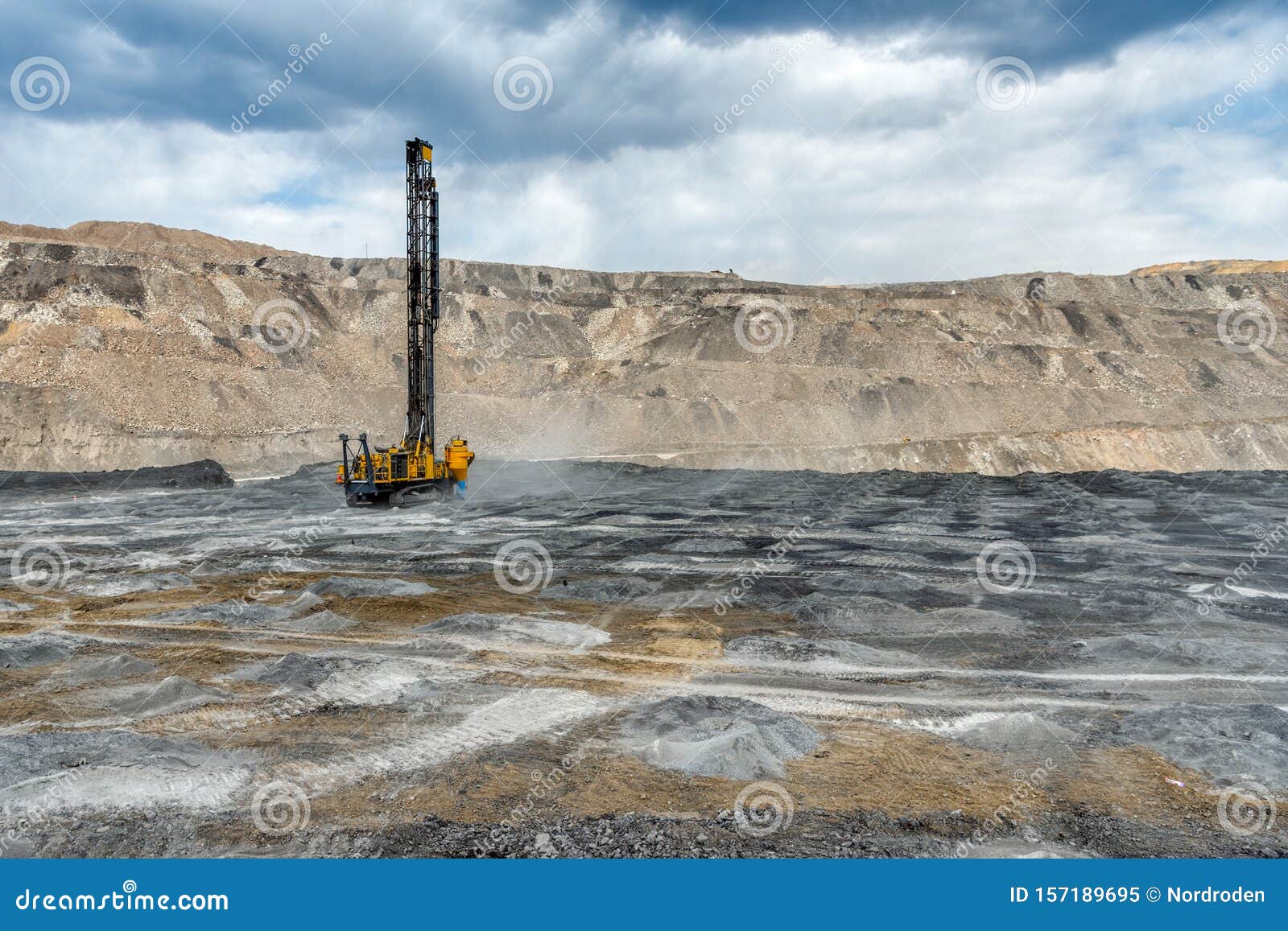 View of a Large Quarry for the Extraction of Limestone and Coal. Stock ...