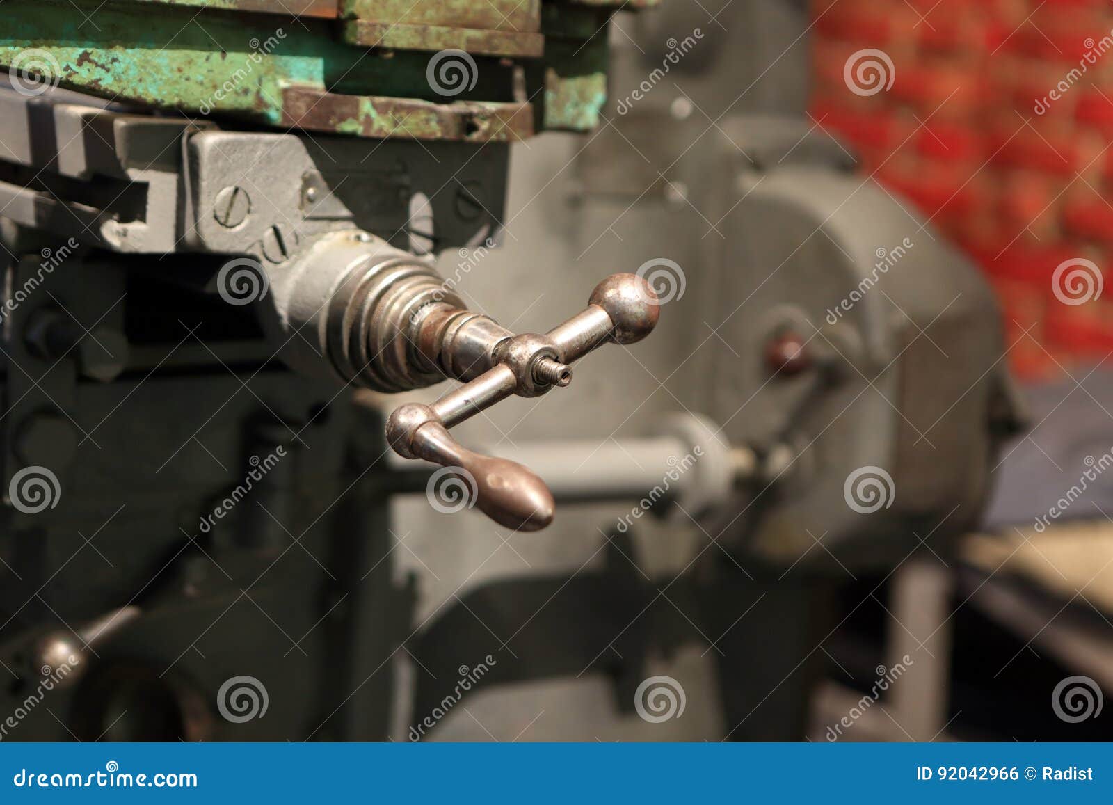 Old Rusty Lathe Driven By Belt Transmission In The Mechanical Workshop ...