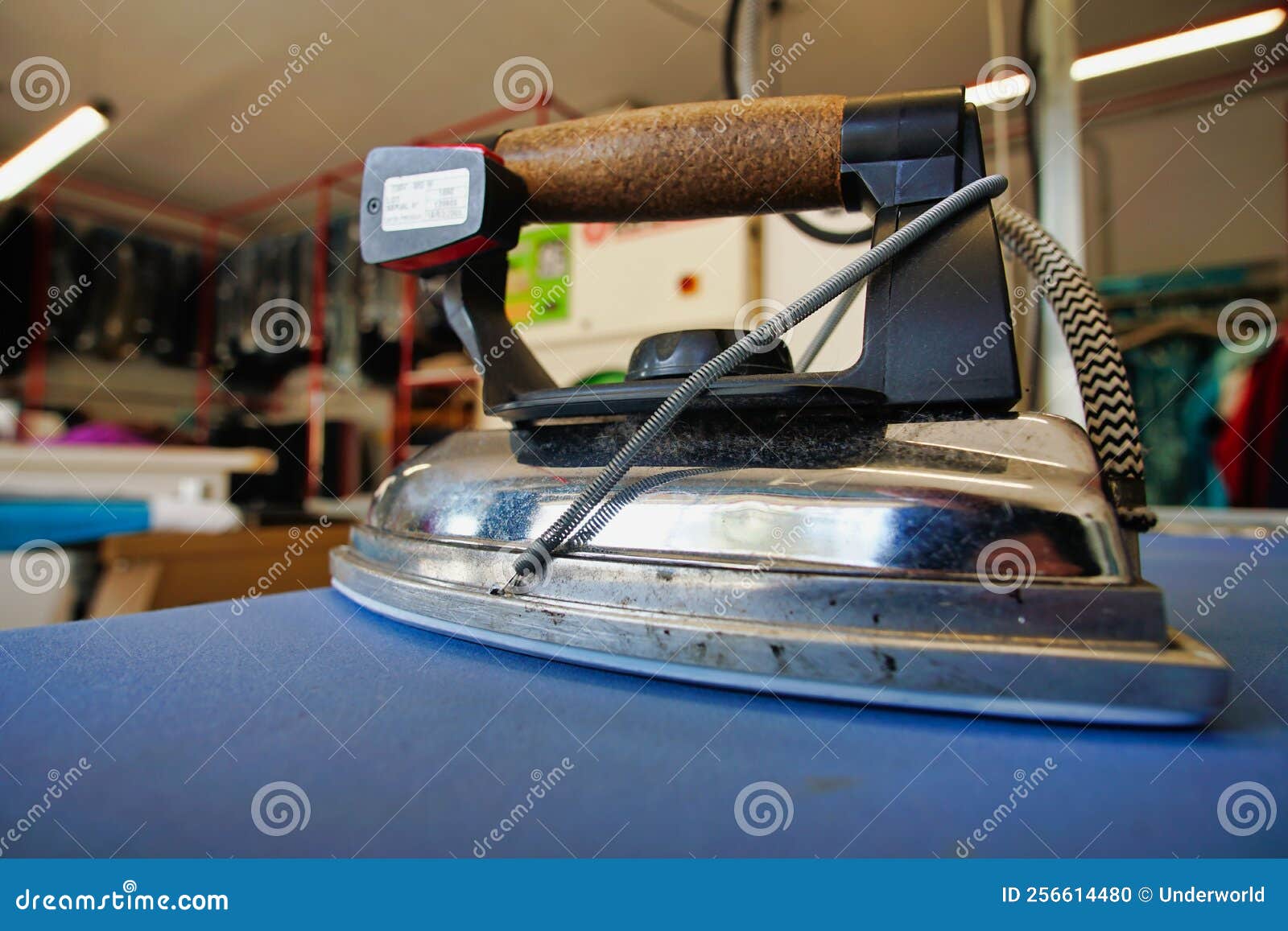 View of Laudry from Inside with Tools, Washing Machine and Iron Stock ...