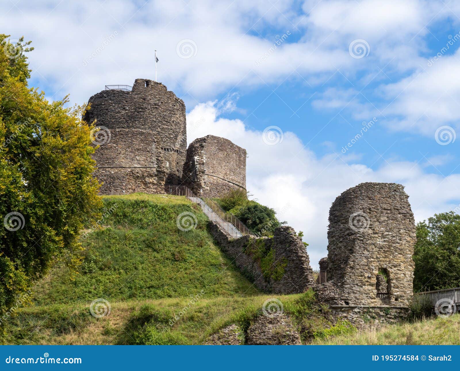 View of Launceston Castle, Cornwall, UK. Stock Photo - Image of hill ...