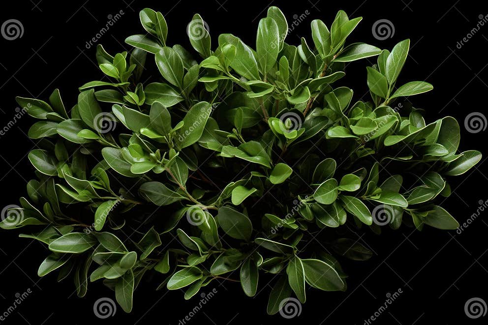 View of Laurel Bush on Black Background Generative AI Stock ...