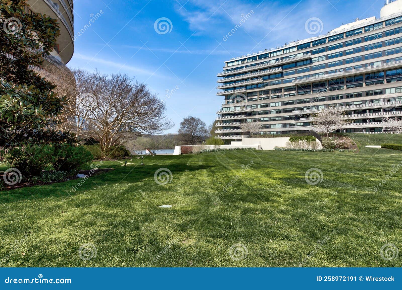 View of the Lawn Area Amidst the Watergate Complex in Washington, DC ...