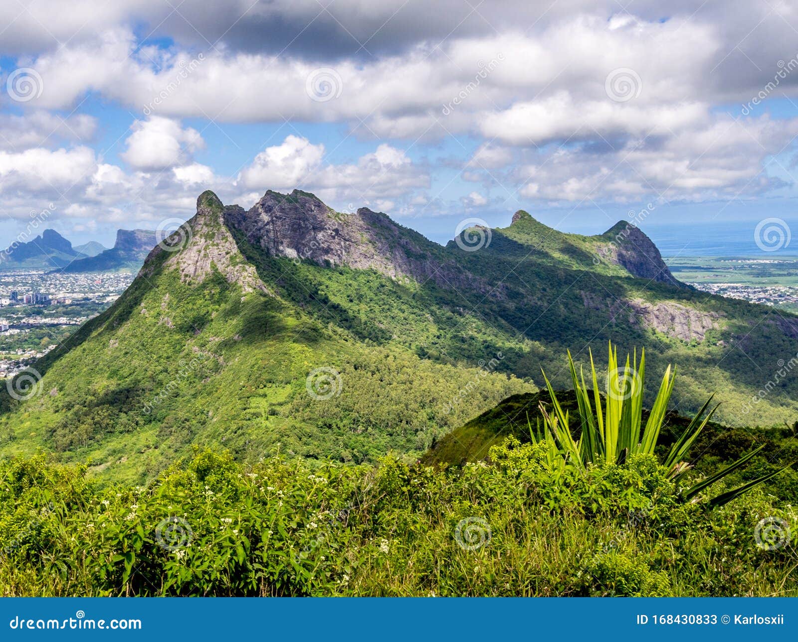 View from Le Pouce Mountain in Central Mauritius Stock Image - Image of ...