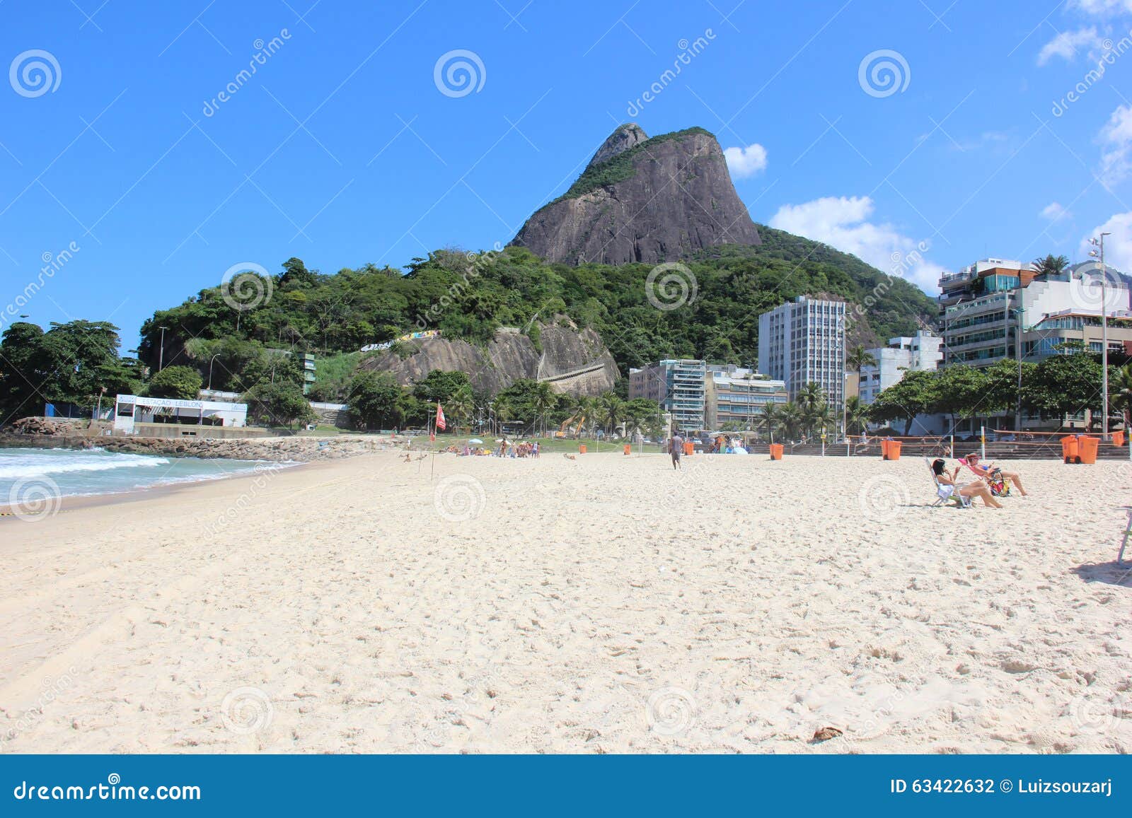 View of Leblon beach editorial photography. Image of sand - 63422632
