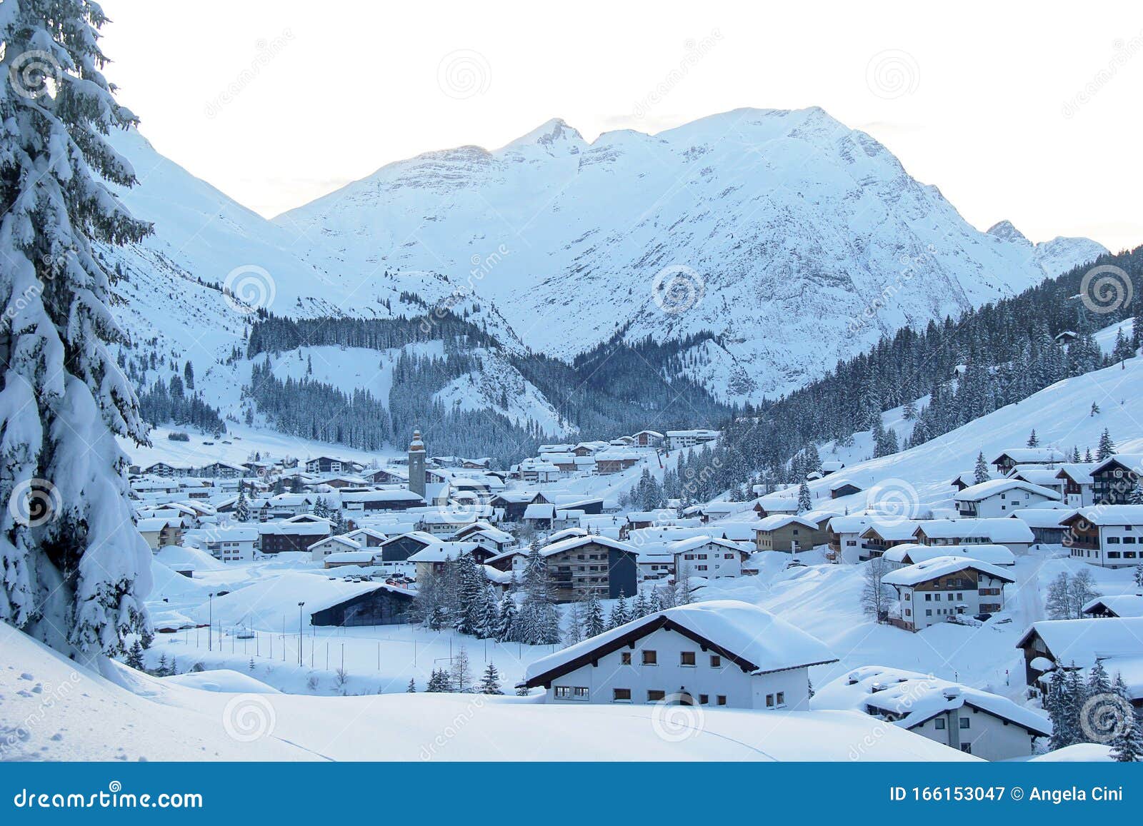 View of Lech, Austria at Winter Stock Image - Image of austria, winter ...
