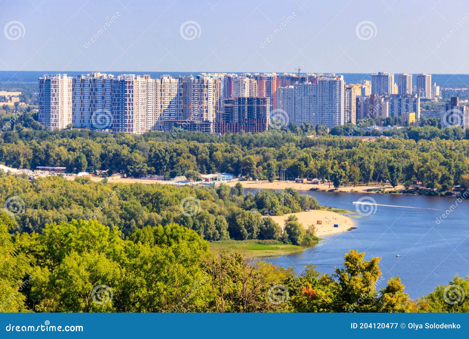 View of Left Bank of the Dnieper River in Kiev, Ukraine Stock Image ...