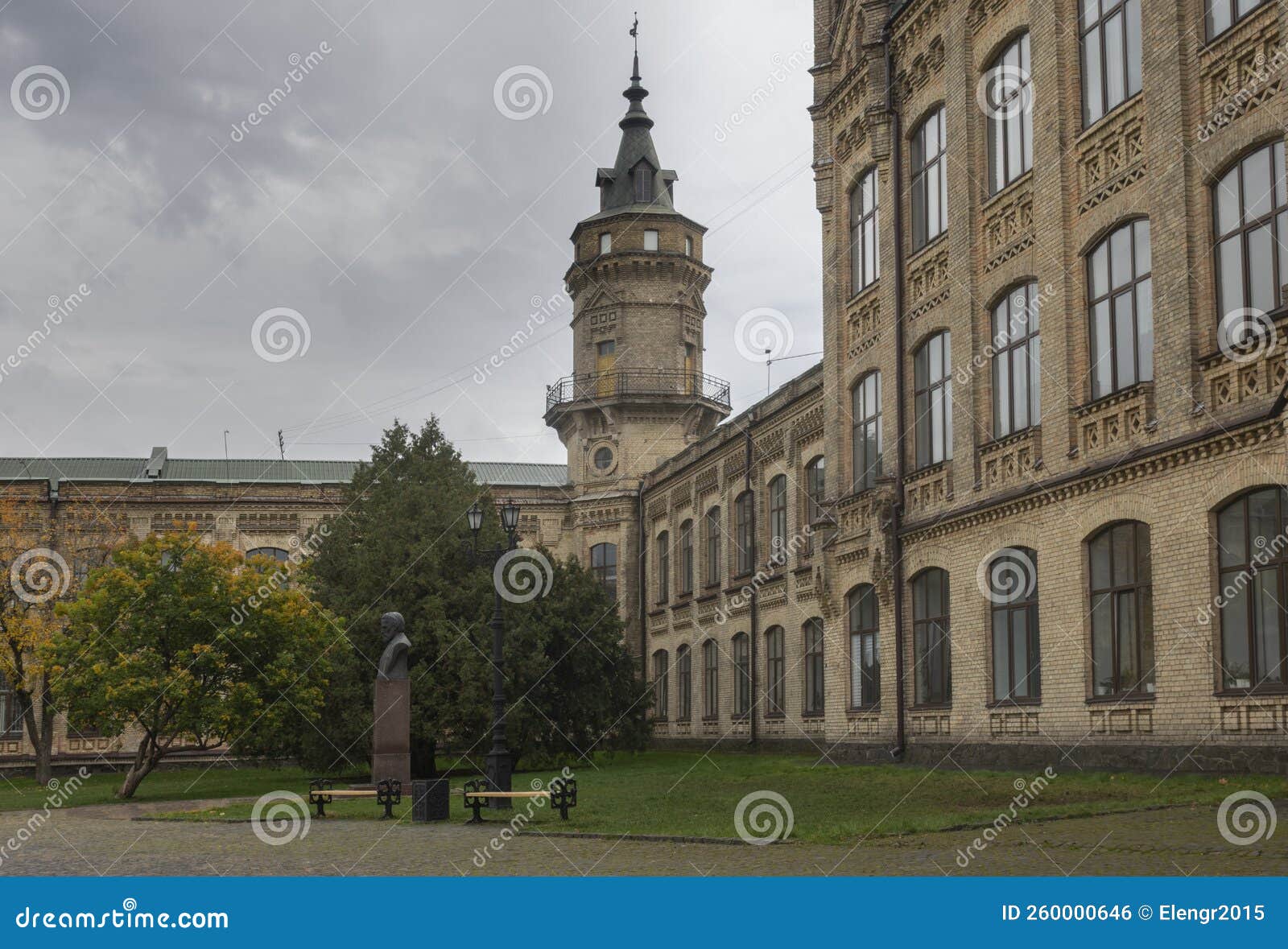 View of the Left Wing of the Main Building of the KPI in Autumn ...