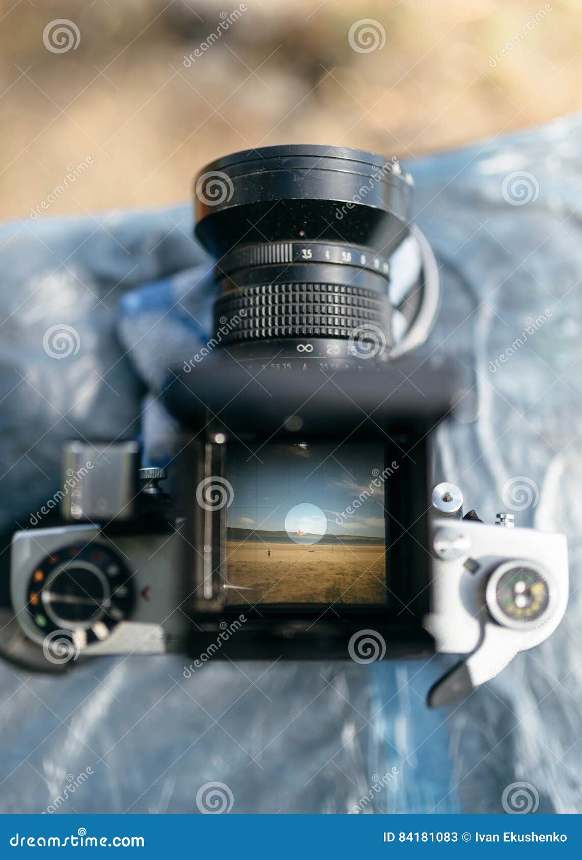The View through the Lens of an Old Camera. Stock Image - Image of ...