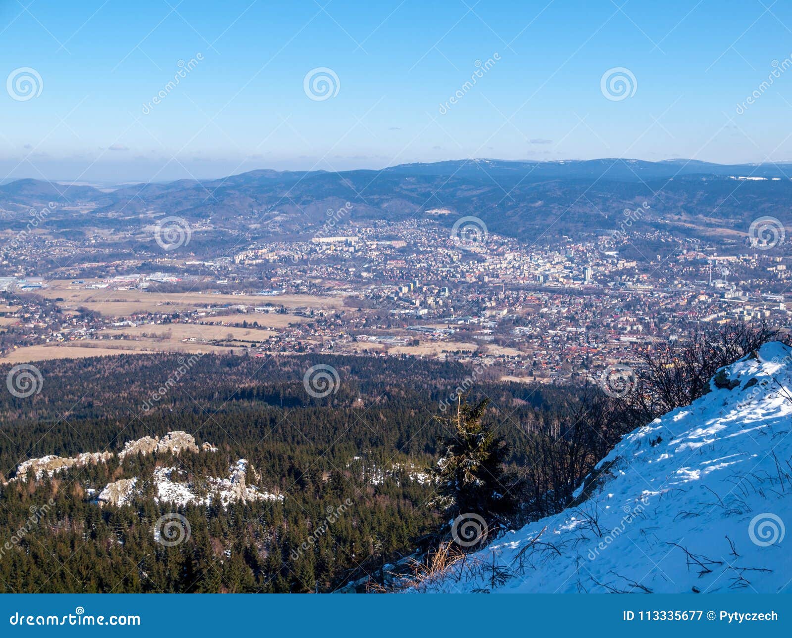 View of Liberc City from Jested Mountain, Czech Republic Stock Image ...