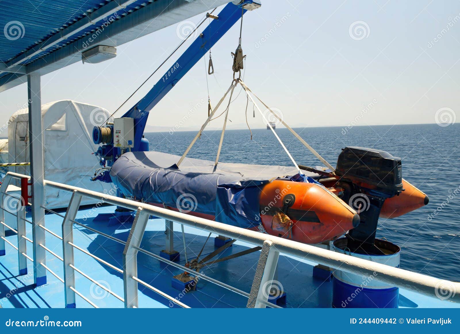 View of a Lifeboat on the Deck of a Cruise Ship. Stock Photo - Image of ...