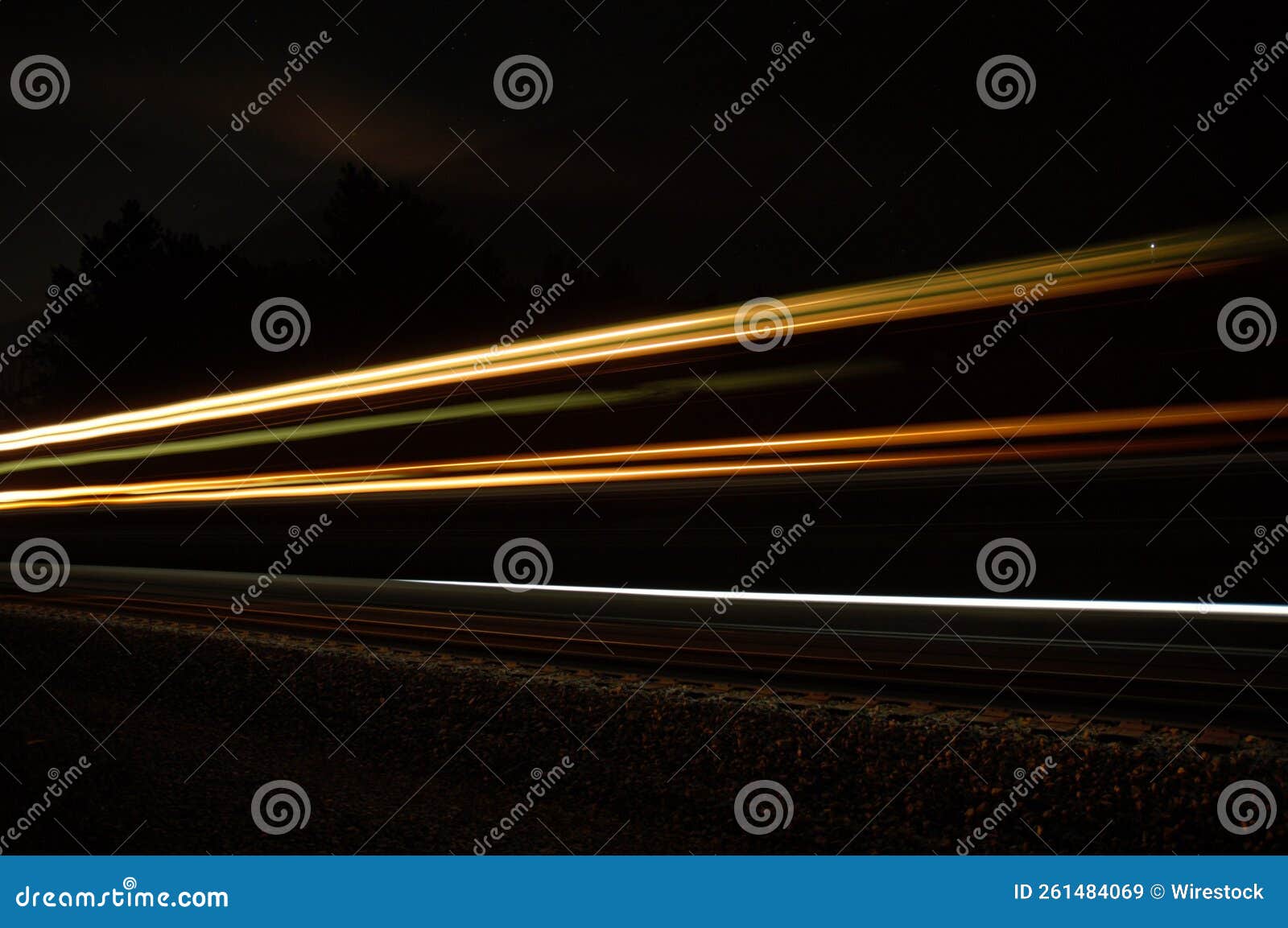 View of Light Trails in Night Stock Image - Image of illumination ...