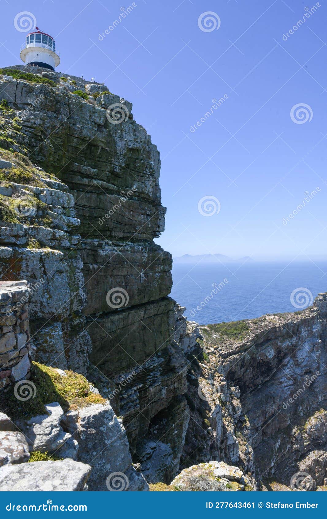 View at the Lighthouse of Cape Point in South Africa Stock Image ...