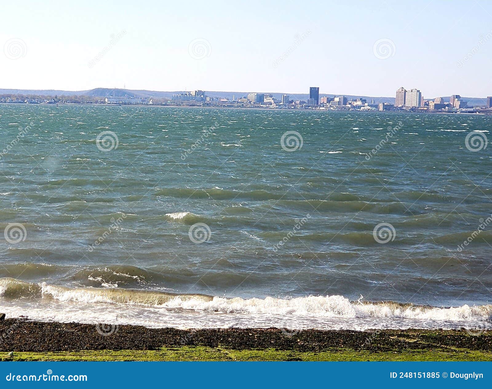 View from Lighthouse Point Park of New Haven Harbour in Connecticut ...