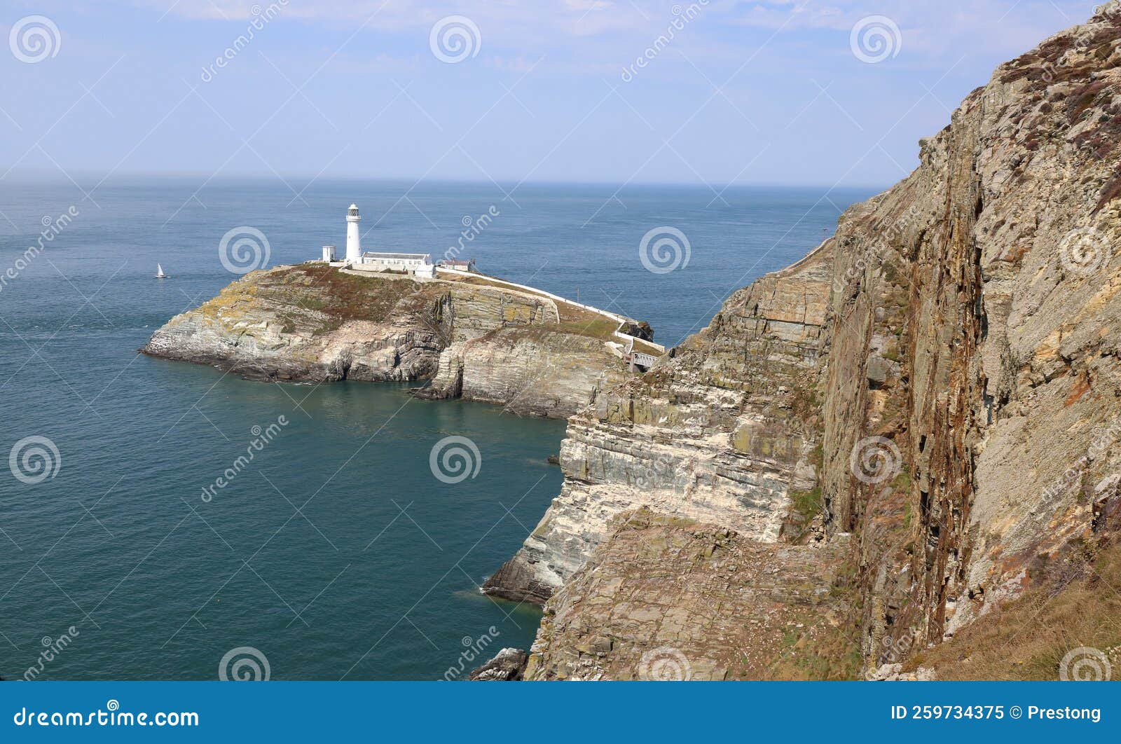 South Stack Lighthouse, Anglesey. Stock Image - Image of coastal ...