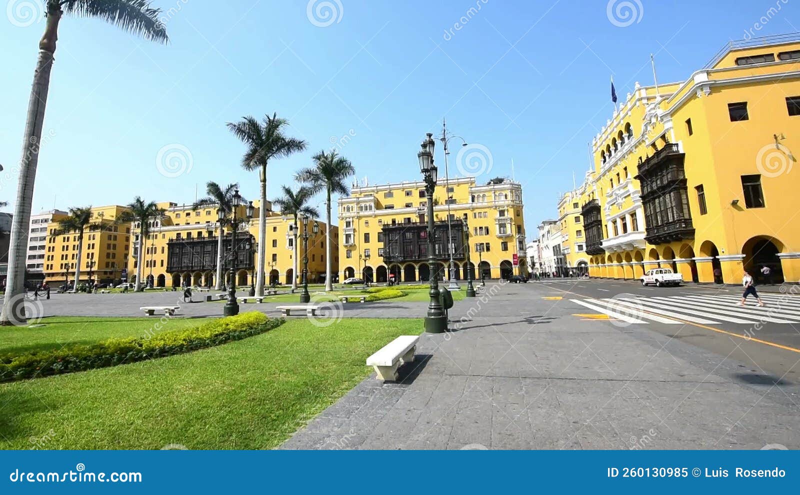 View of Lima Main Square and Cathedral Church. Stock Video - Video of ...