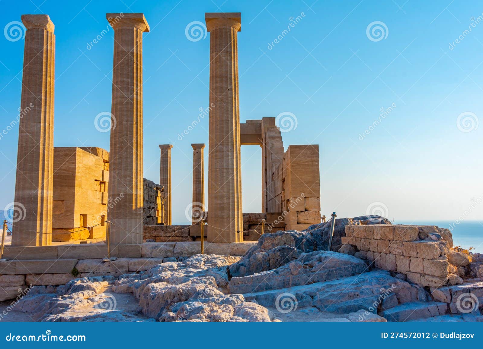 View of Lindos Acropolis at Greek Island Rhodes Editorial Photography ...