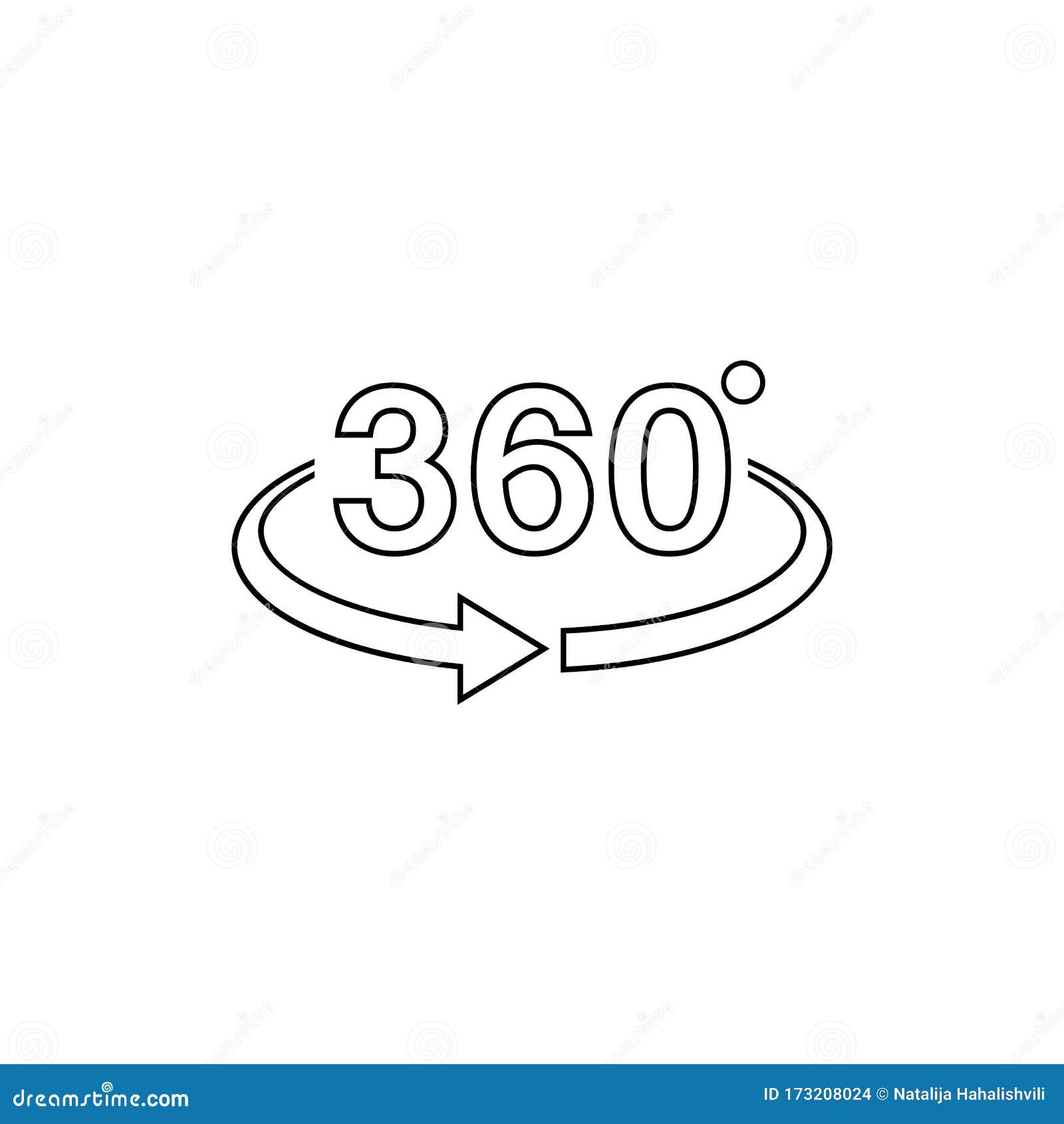 360 View Line Icon Graphic Design Template Flat Stock Vector ...
