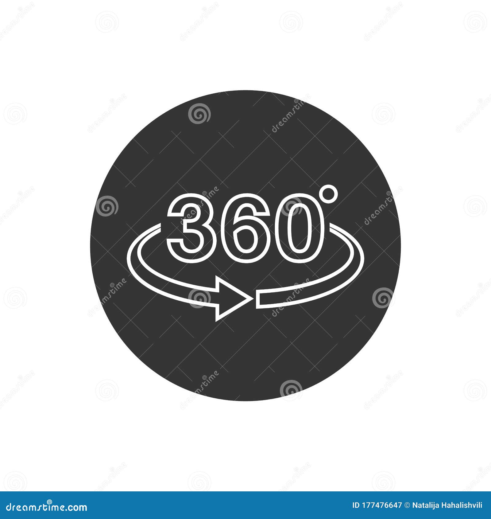 360 View Line Icon Graphic Design Template in Modern Flat Style Stock ...