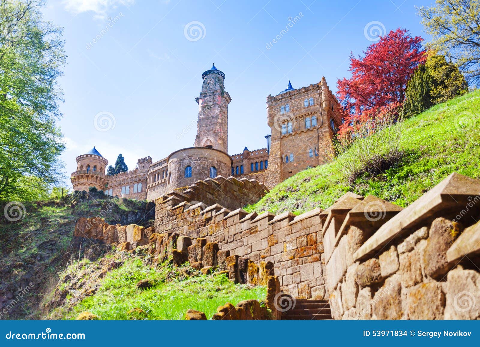 View of Lions Castle Lowenburg in Kassel, Germany Stock Photo - Image ...