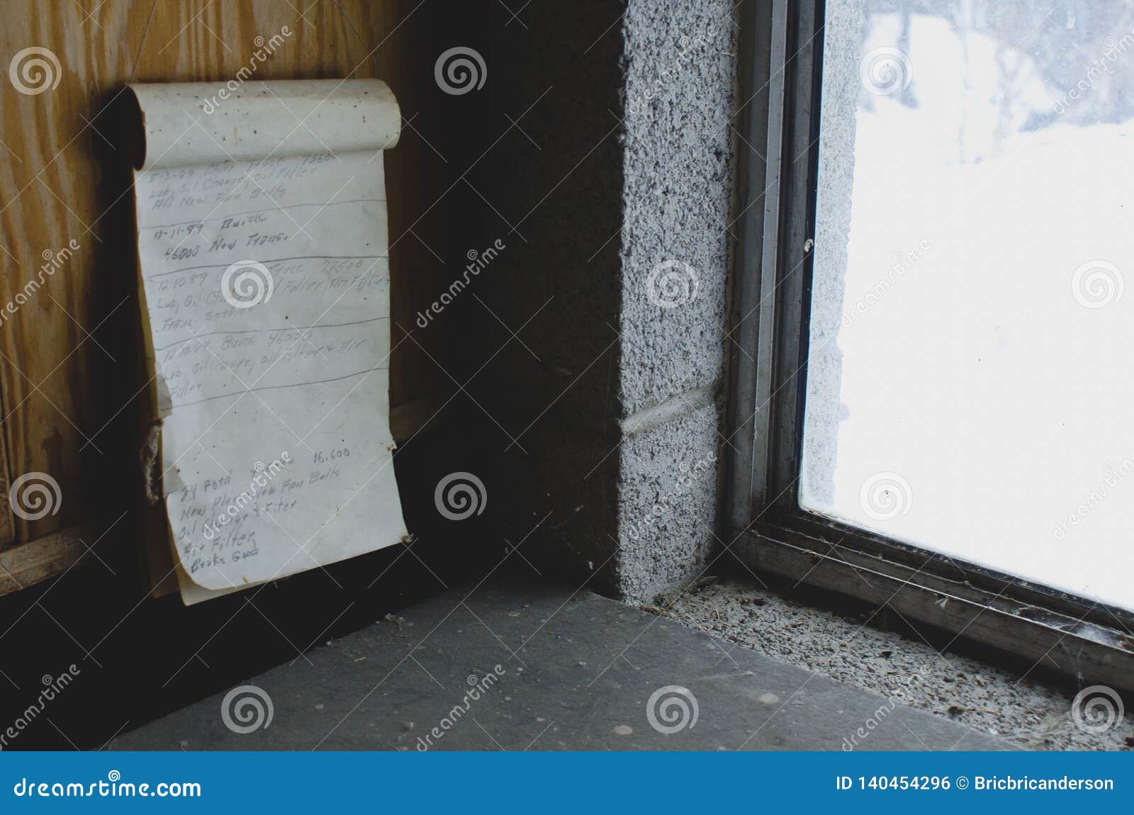 The List in the Old Workshop Window Stock Photo - Image of classic ...