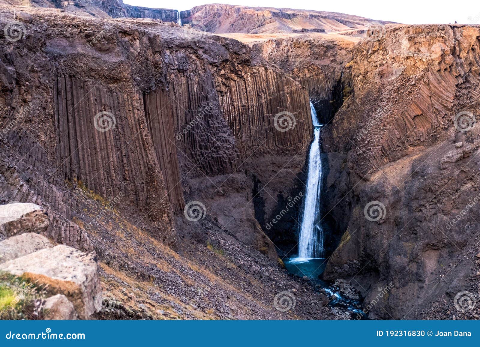 A View of the Litlanesfoss Waterfall in Eastern Iceland Stock Photo ...