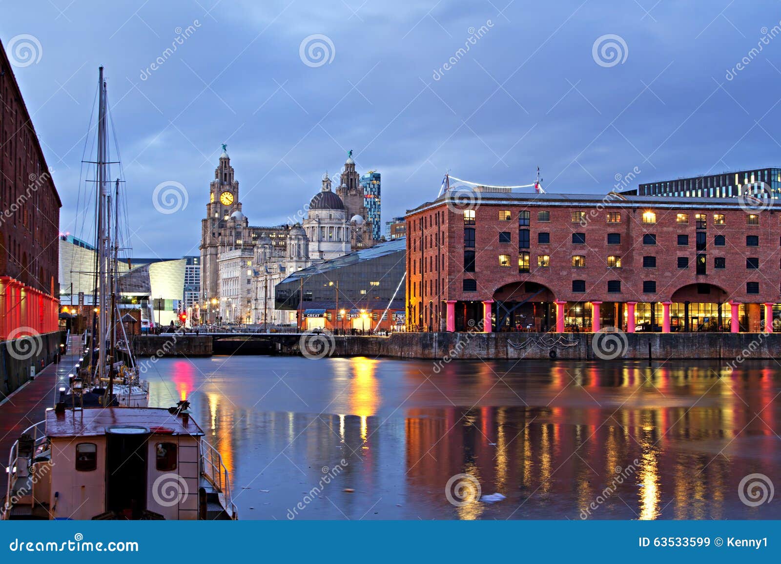 View of Liverpool S Historic Waterfront Stock Image - Image of graces ...