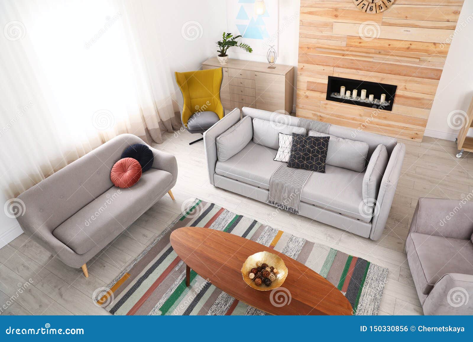 View of Living Room from Modern Security CCTV Camera Stock Photo ...