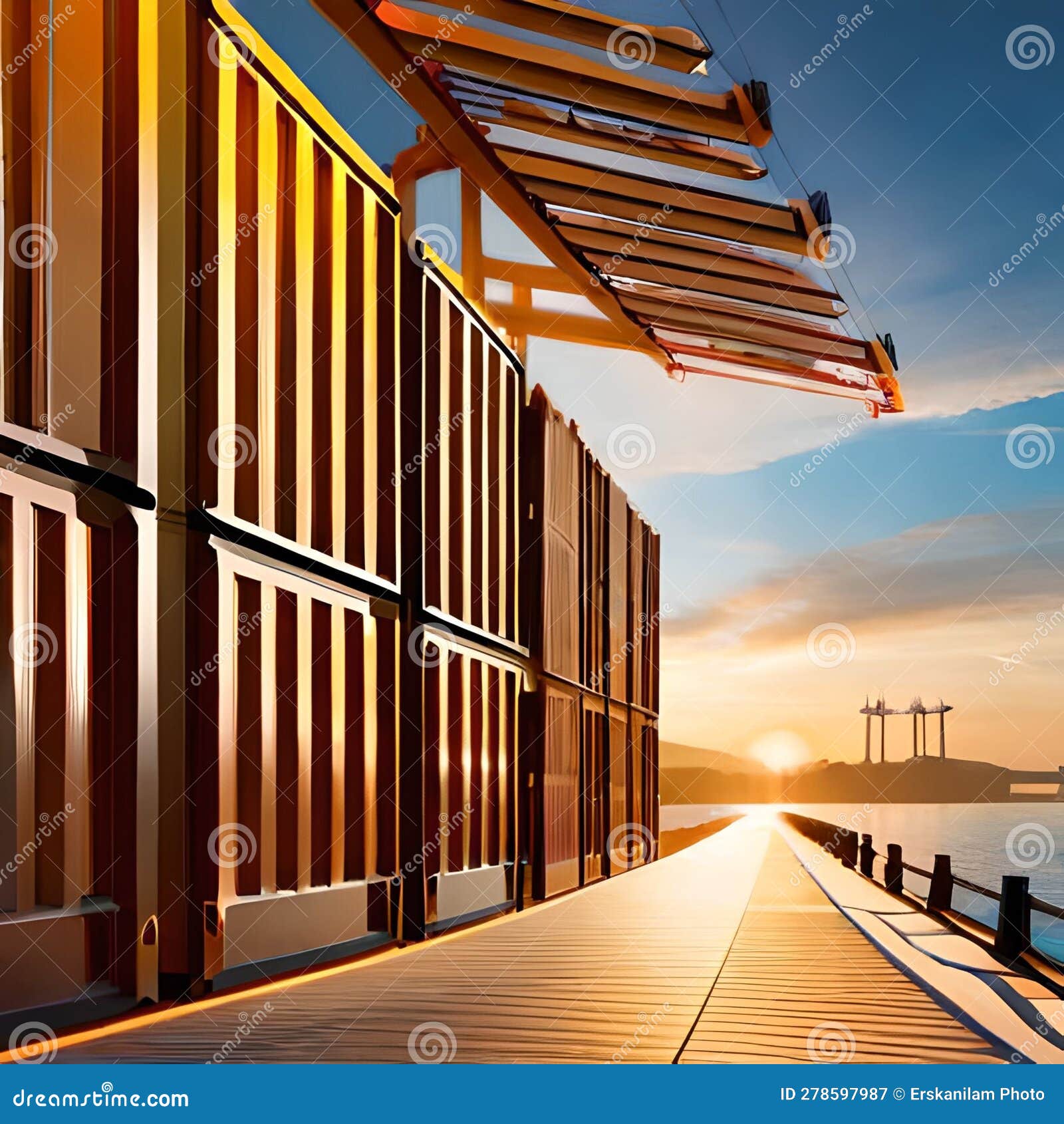 View of Loading and Unloading Containers in the Maritime Port for ...