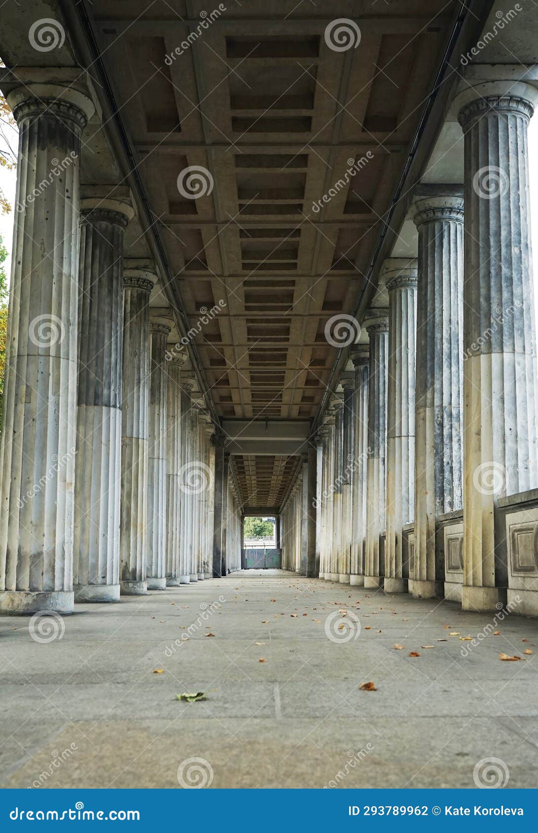 View of the Long Alley of a Historical Building with Columns Stock ...