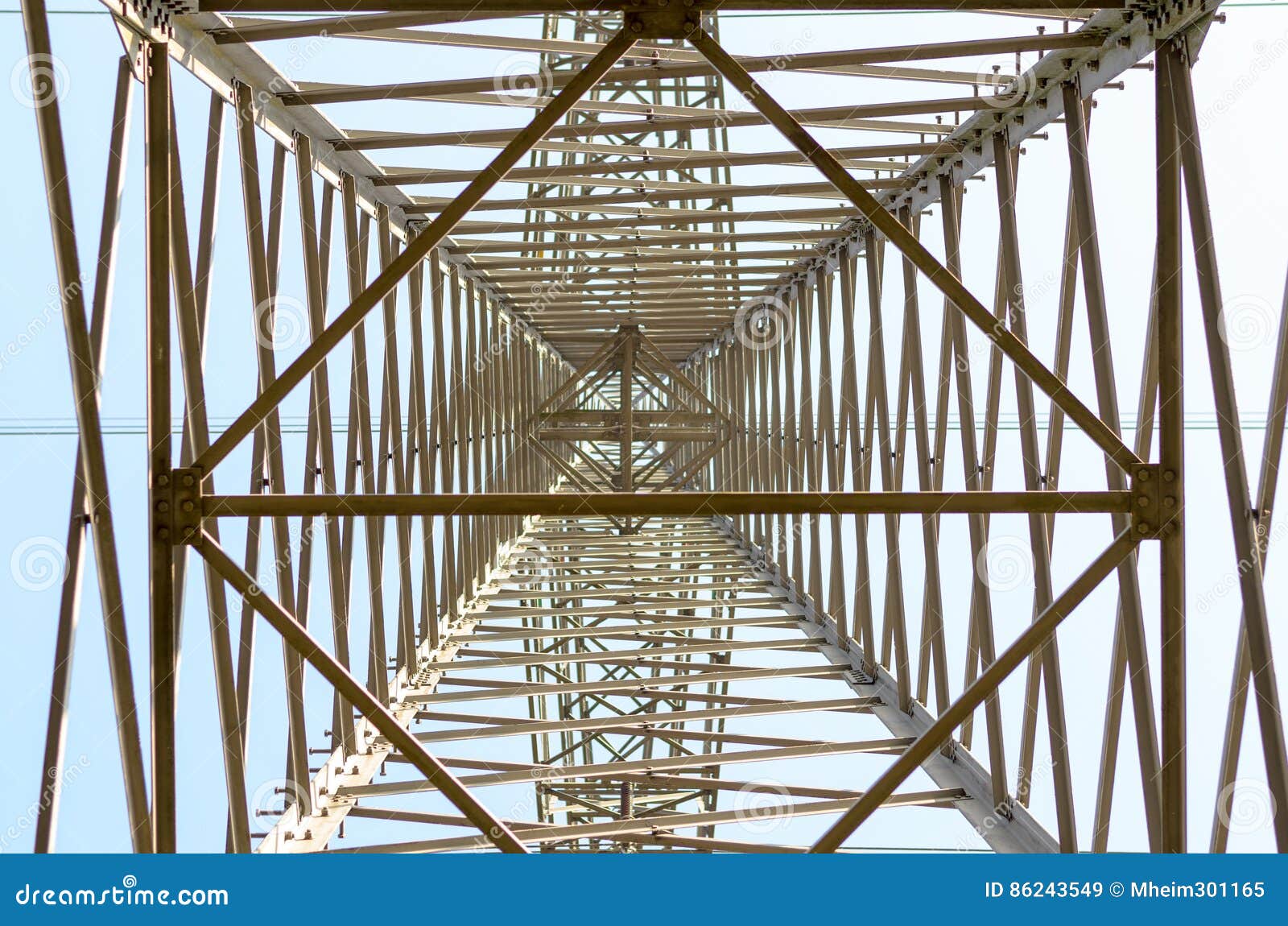 View Looking Directly Up into Power Lines Stock Image - Image of large ...